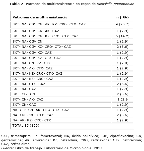 Multirresistencia de Escherichia coli y Klebsiella pneumoniae ...